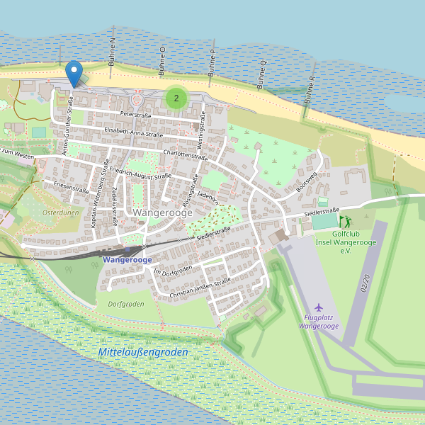 Karte der Sehenswürdigkeiten in Wangerooge - Lombardo Geosystems